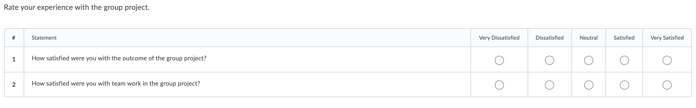 Create a Likert Scale Question in myCourses